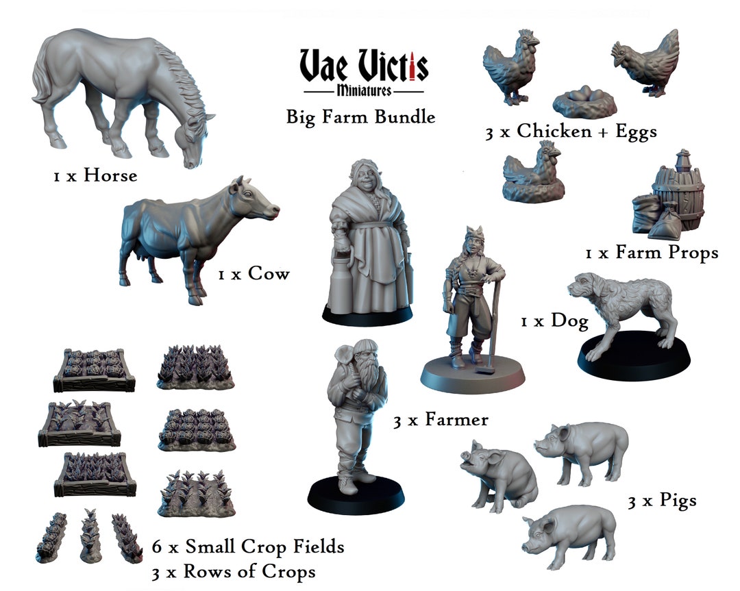 Dnd Farm Bundle | Farmers, Cows, Pigs and Chicken for Dnd and Fantasy ...