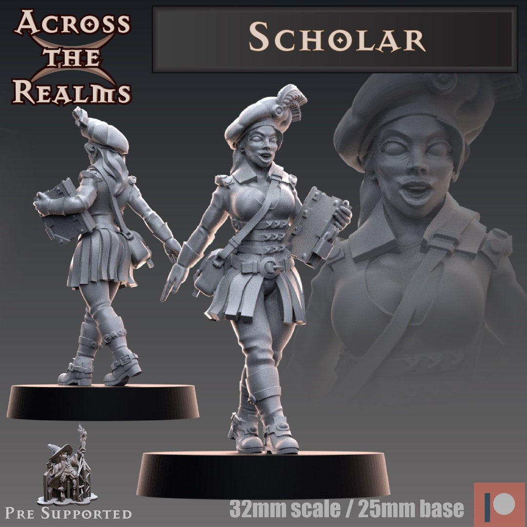 Female Scholar From Across the Realms | 3D Print | Tabletop Miniature ...