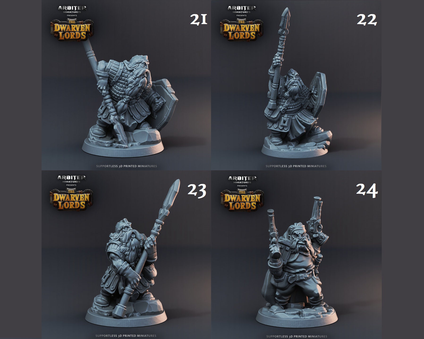 The Dwarven Lords Dwarf Warrior Miniatures for Dnd and - Etsy