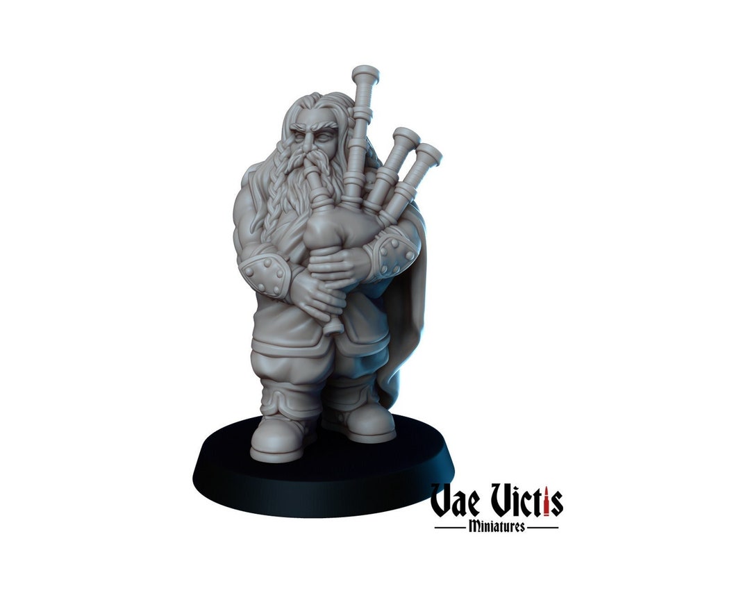 Dwarf Bard With Bagpipes From Vae Victis | 3D Model | Tabletop ...