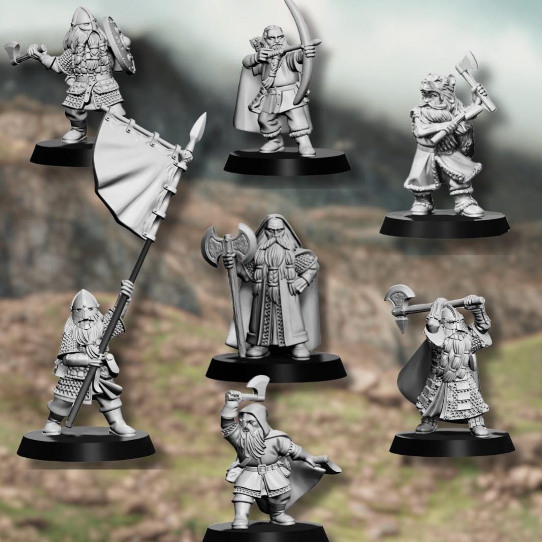 Medbury Miniatures 3D Printed Dwarves | 28mm Miniatures for MESBG, LOTR ...
