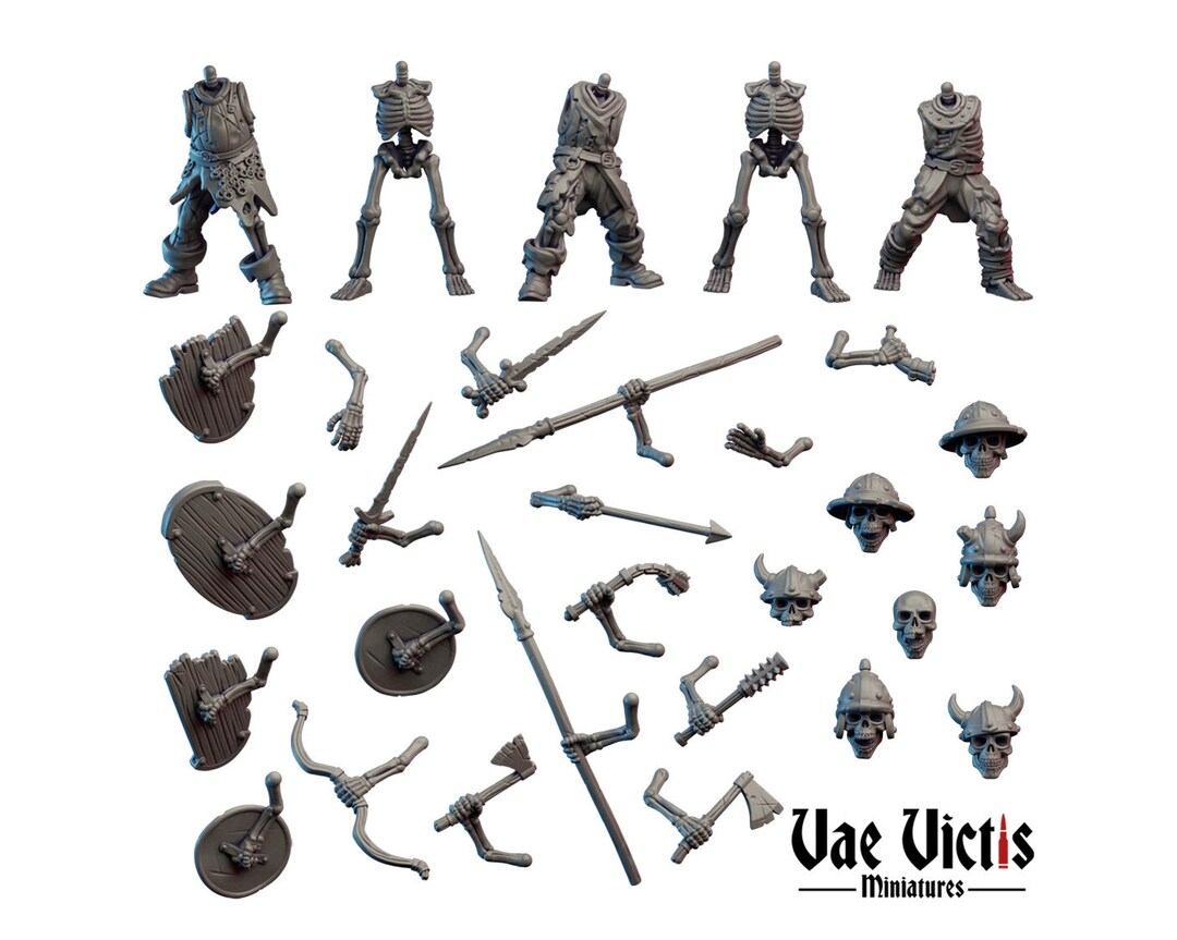 Modular 28mm Skeleton Bundle for Undead Encounters in Dnd and Other ...