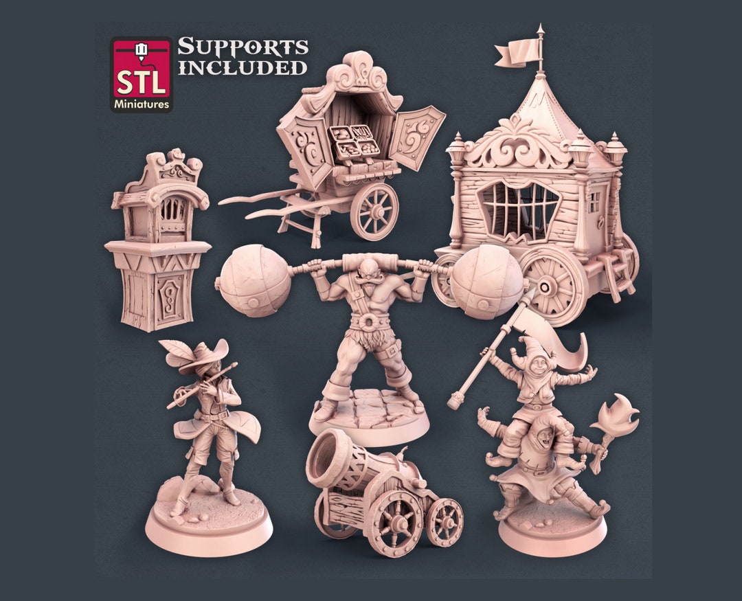Carnival Set | Circus Miniatures for Fantasy Tabletop Games | STL ...
