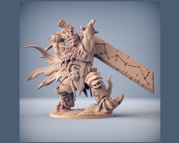 Angry Fire Giant Jotunn With Two Handed Magma Sword Large - Etsy