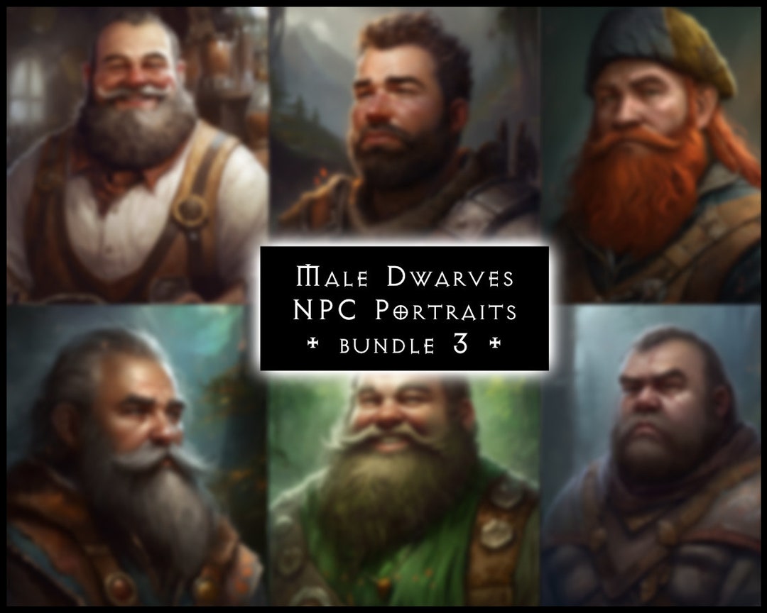 10 Male Dwarves NPC Portraits for Dnd and Other Fantasy - Etsy