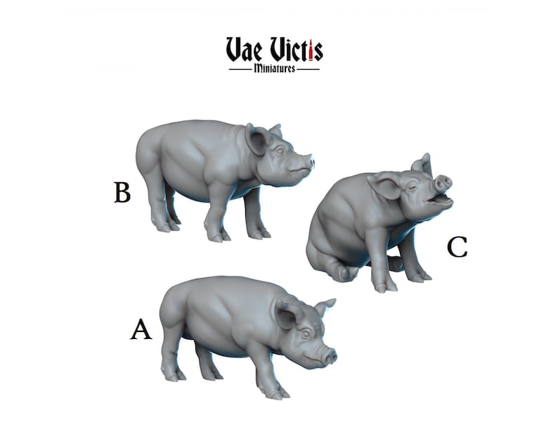 Farm Animals for Dnd and Tabletop | Pigs Cows Chicken | Vae Victis - Etsy