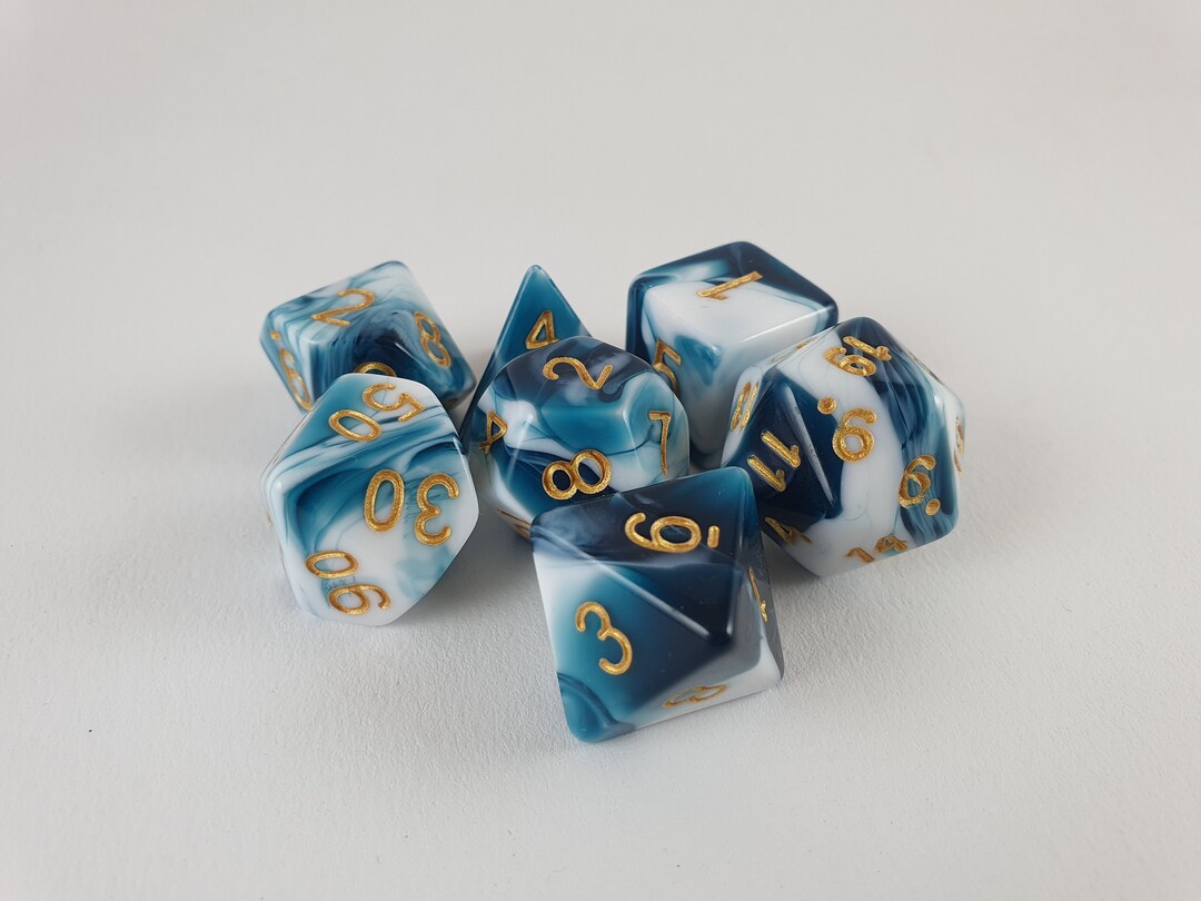 Dice Set air Elemental in Turquoise / White for - Etsy