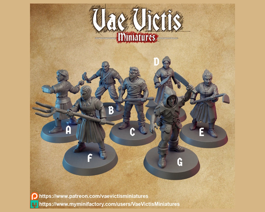 Group of Angry Villagers for Dnd and Fantasy Tabletop | Vae Victis - Etsy