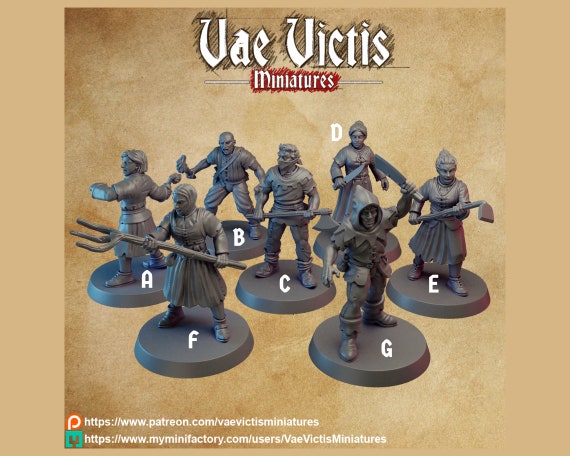 Group of Angry Villagers for Dnd and Fantasy Tabletop Vae - Etsy