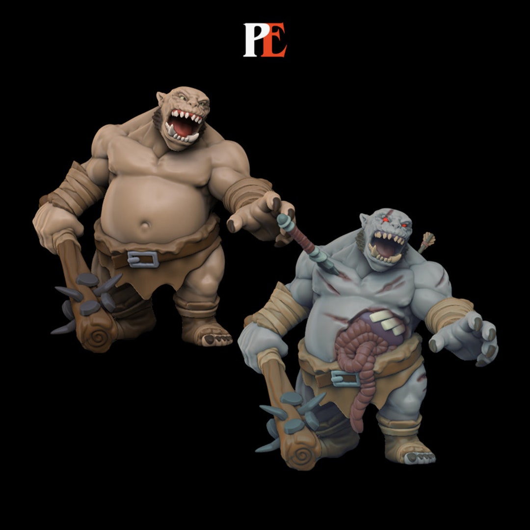 Ogre With Club and Zombie Ogre With Falling Out Guts for Dnd and ...