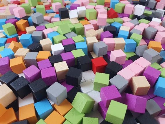 Wooden Cube 10 Mm Different Colors Tabletop Board Game - Etsy