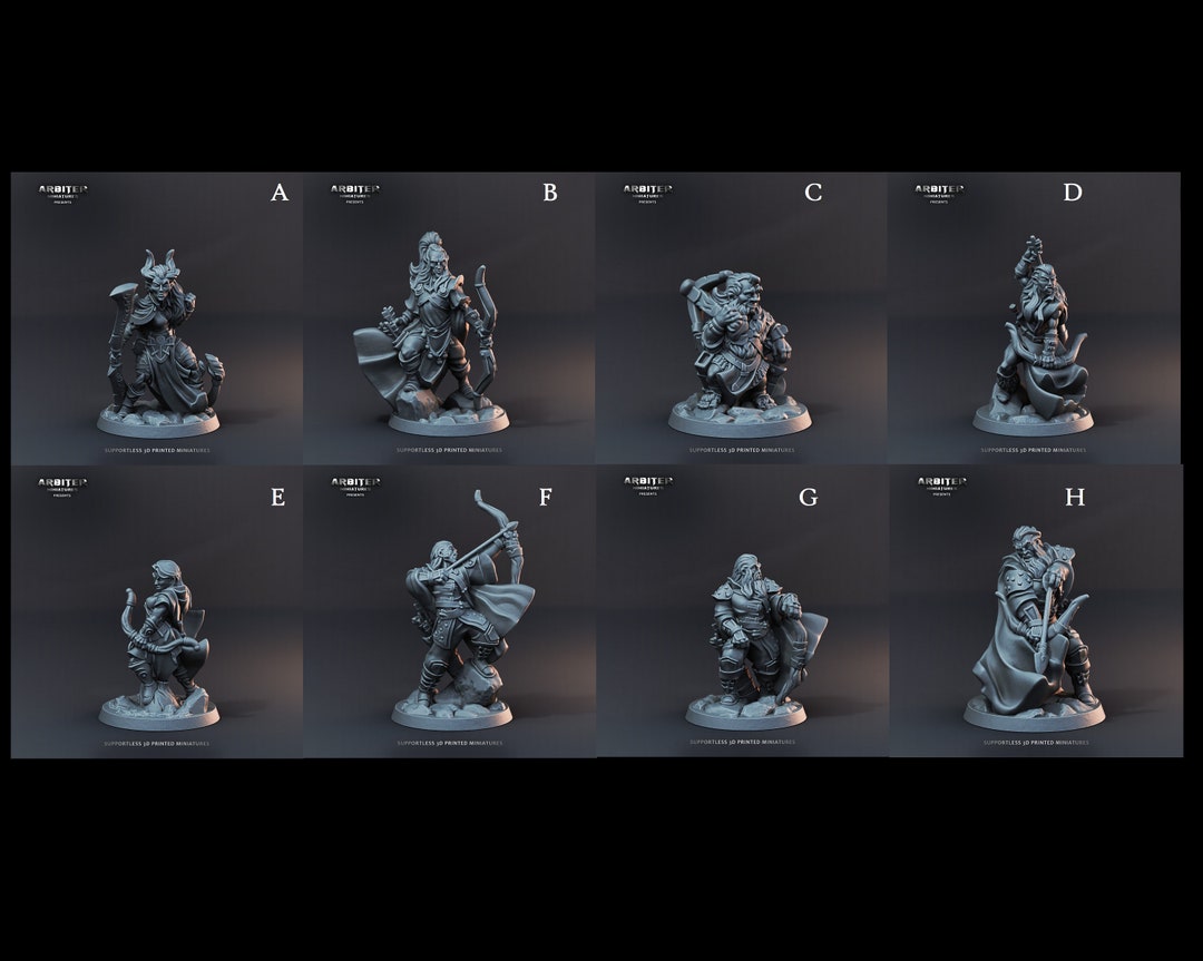 Dnd Ranger Miniature Male and Female | Archer Mini for Tabletop ...