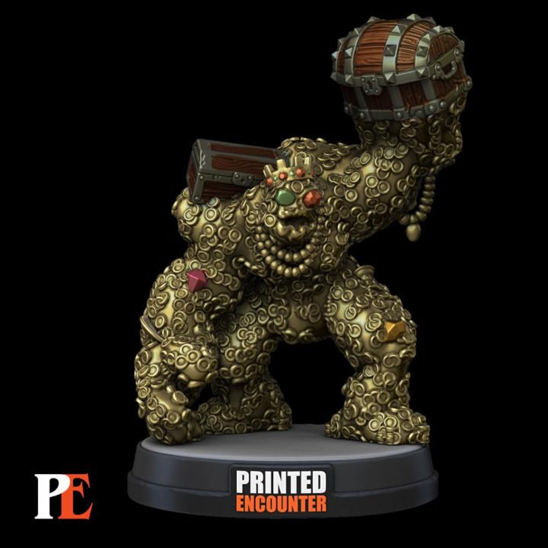 Treasure Golem Treasure Guardian Golem Made of Gold Coins | 28 Mm ...