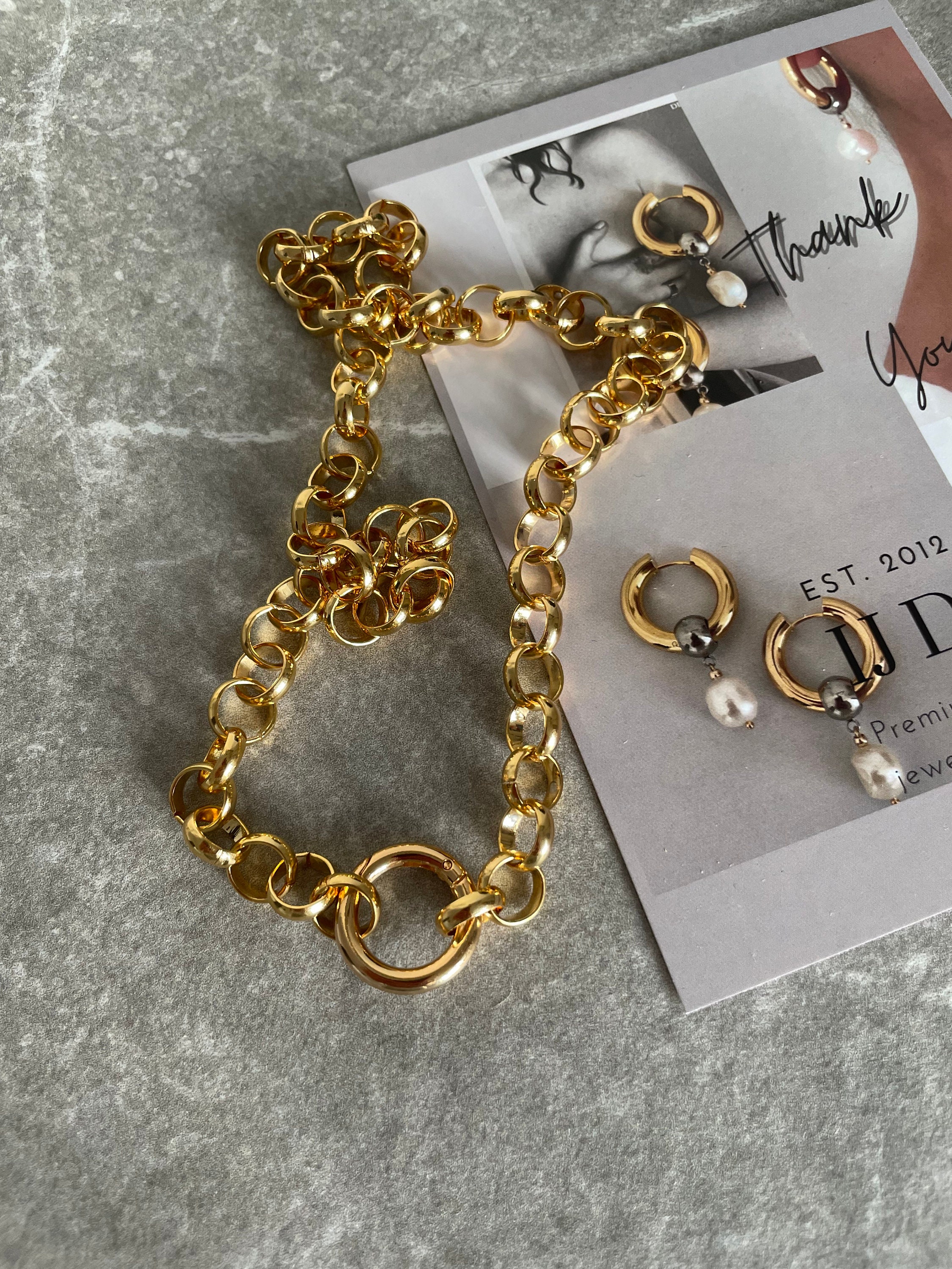 Gold Chunky Chain Uk Rolo Link Gold Chain Necklace Statement - Etsy