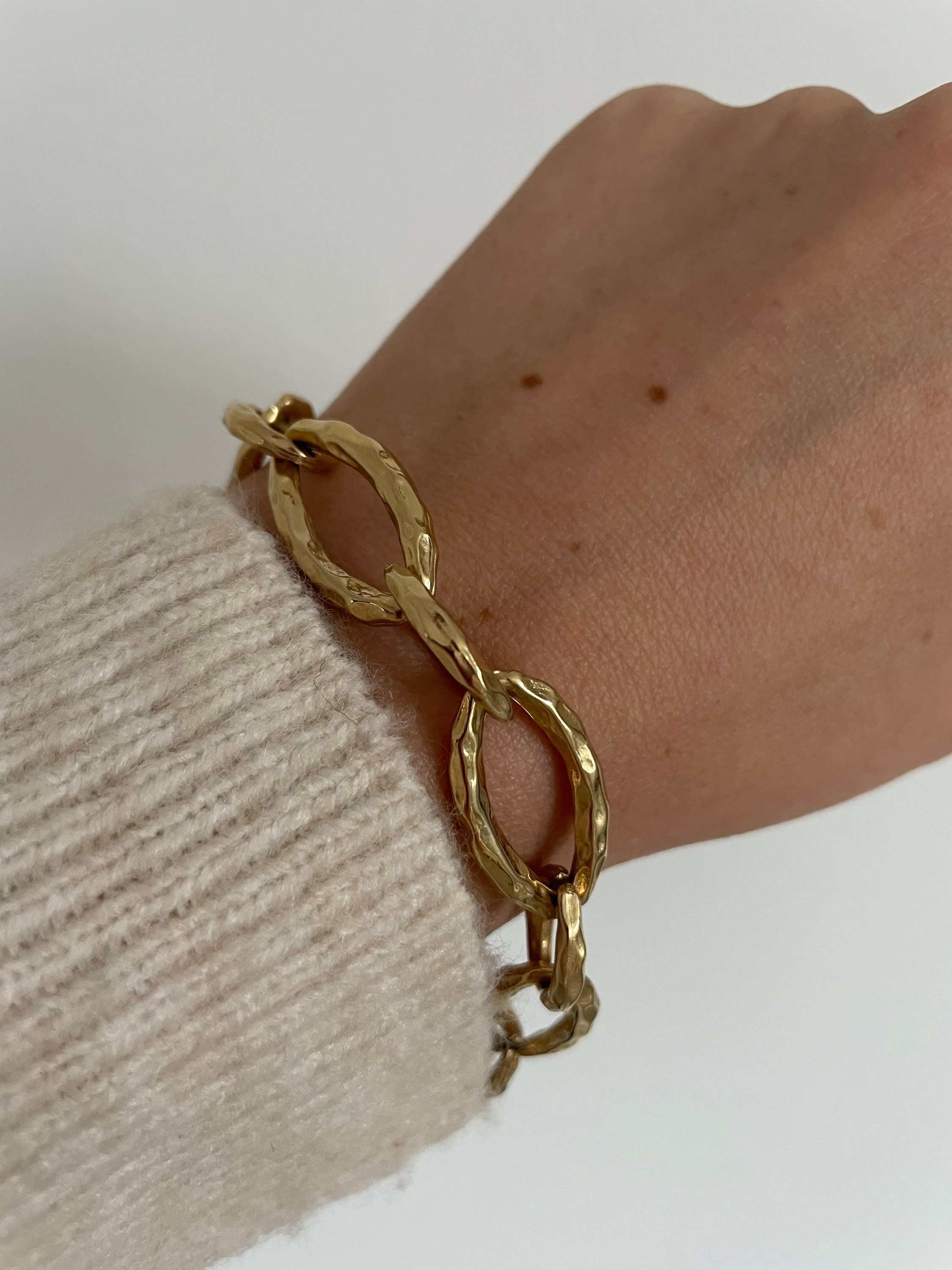 18k Gold Chain Bracelet Classic Bracelet Statement Bracelet - Etsy
