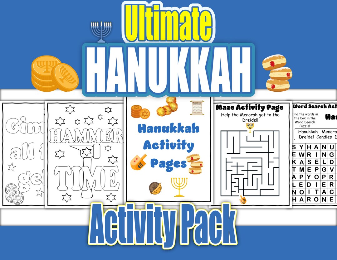 Hanukkah Activity Pack | Coloring Pages, Story, Maze (PDF) - Etsy