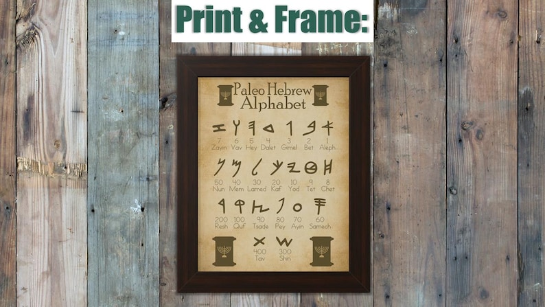 Paleo Hebrew Alphabet Learning Chart| Paleo Alef Bet Educational Poster ...