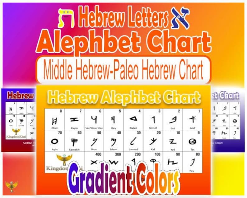 Hebrew Letters Aleph Bet Chart Kids Bible Study Bible Activity Digital ...