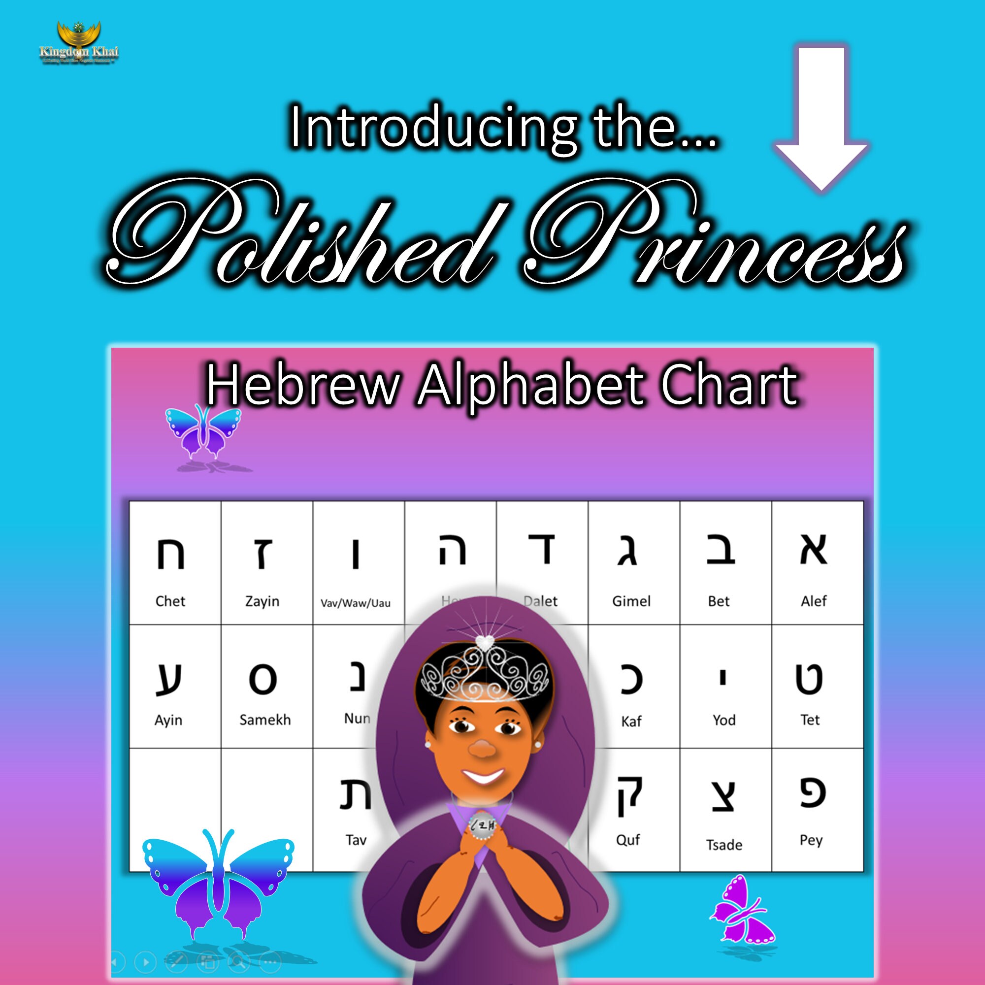 Hebrew Alphabet Chart polished Princess Art Edition Hebrew Letters ...