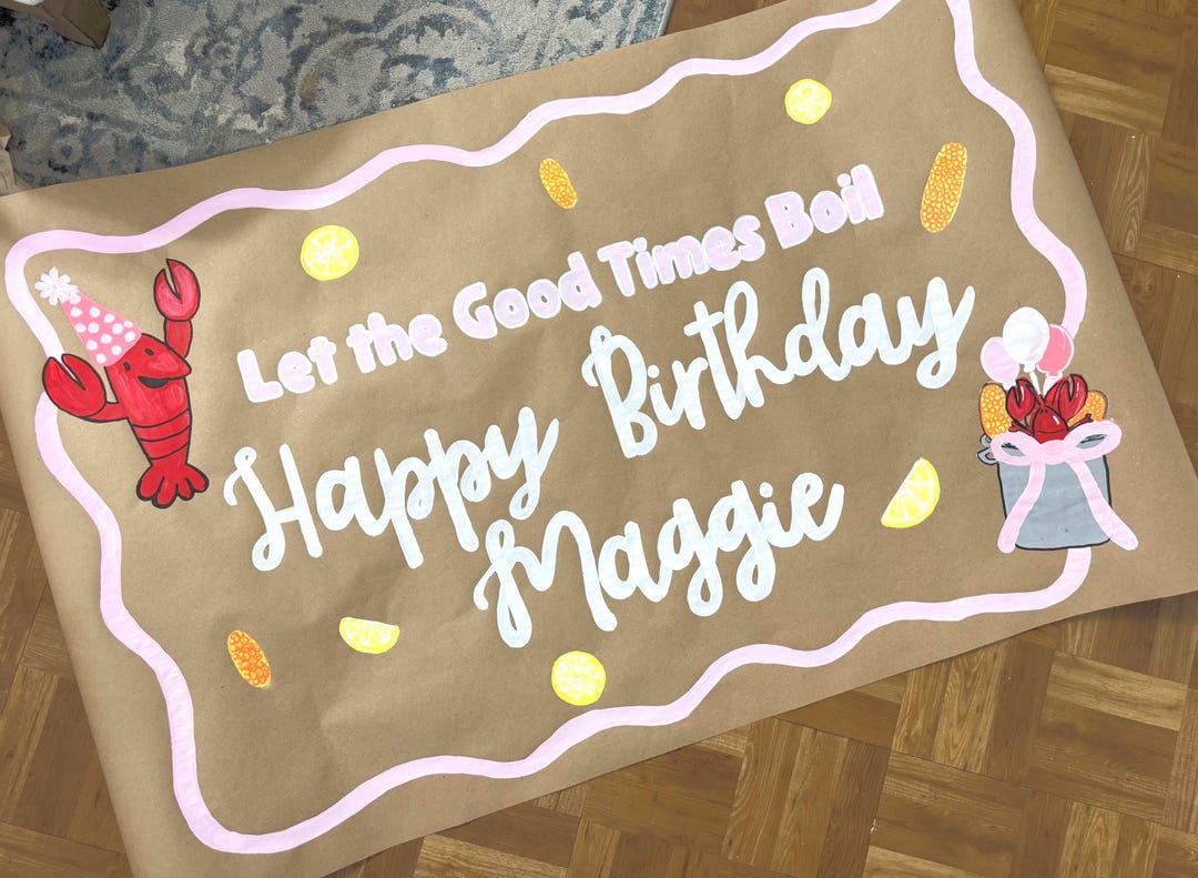 Personalized Hand Painted Birthday Banner - Custom Birthday, Graduation ...