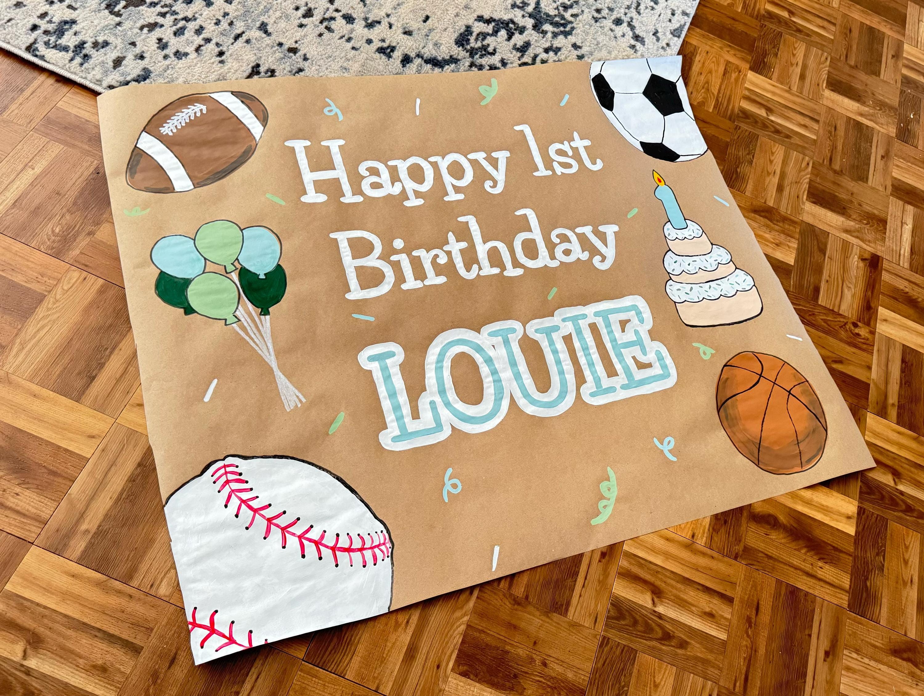 Custom Birthday Banner - Party Birthday Banner | Hand Painted Brown ...