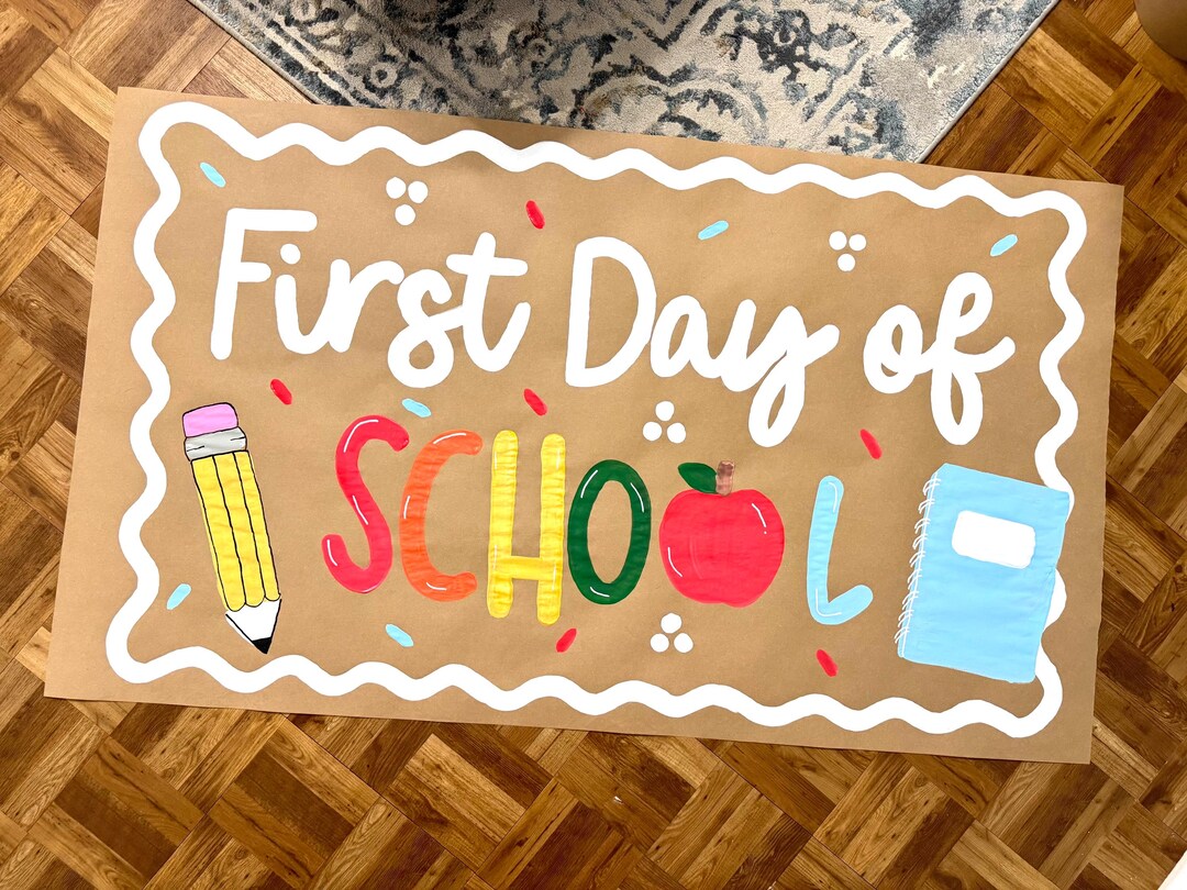 READY TO SHIP - Hand Painted First Day of School Banner, Photo Prop ...