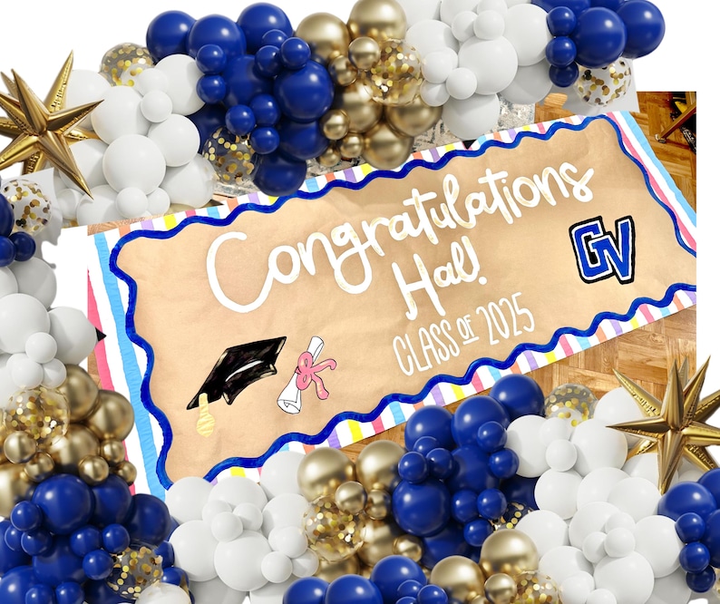 Personalized Hand Painted Birthday Banner - Custom Birthday, Graduation ...