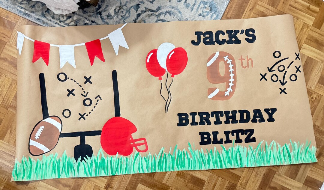 Personalized Sports Banner – Hand-painted Football, Basketball, Soccer ...