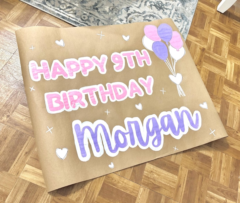 Custom Birthday Banner - Party Birthday Banner | Hand Painted Brown ...