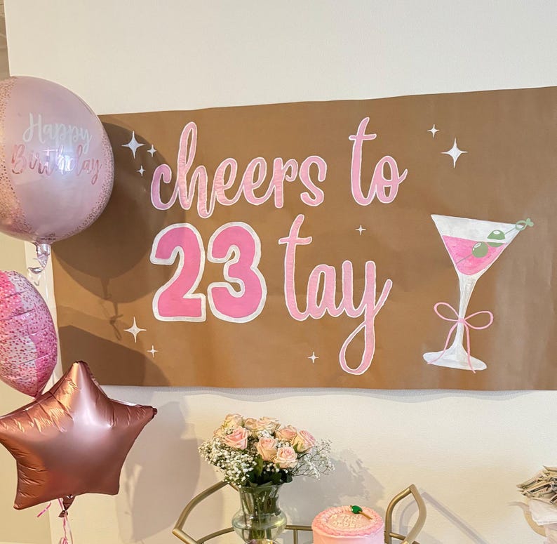 Personalized Hand-painted Banner – Floral Pattern – Custom Birthday ...