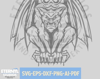 Gargoyle Halloween Art Svg Instant Digital Download | Png Dxf Vector ...
