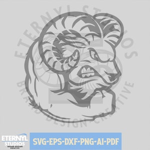 Rams Mascot SVG PNG, Fighting Rams Mascot, School Mascot, Football ...