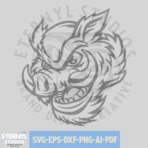 Razorback Mascot SVG PNG, Hogs Svg, Hawgs, Razorbacks, Pigs, Boars ...