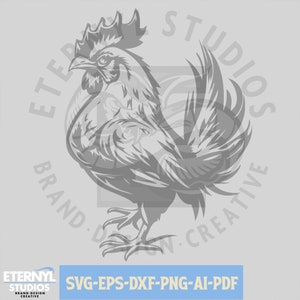 Rooster Svg Png, Tough Rooster, Spring Chicken, Cockerel, Easter ...