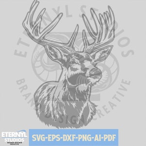 Buck SVG PNG, Big Buck, Big Rack Svg, Whitetail Svg, Hunting, Premium ...