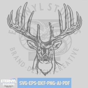 Buck SVG PNG, Big Buck, Big Rack Svg, Whitetail Svg, Hunting Svg, Deer ...
