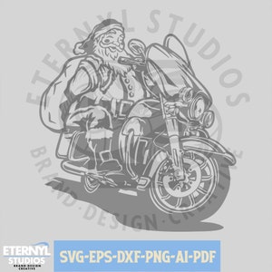 Santa Biker Svg, Biker Christmas Svg, Bad Santa Biker SVG, Santa PNG ...