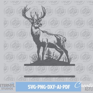 Buck Head SVG PNG, Monogram Split, Big Buck, Deer Head, Deer Hunting ...