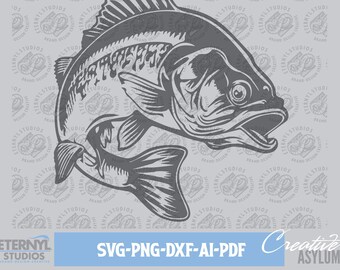 FISHING Bass Svg Fish Svg Largemouth Bass Svg Freshwater - Etsy
