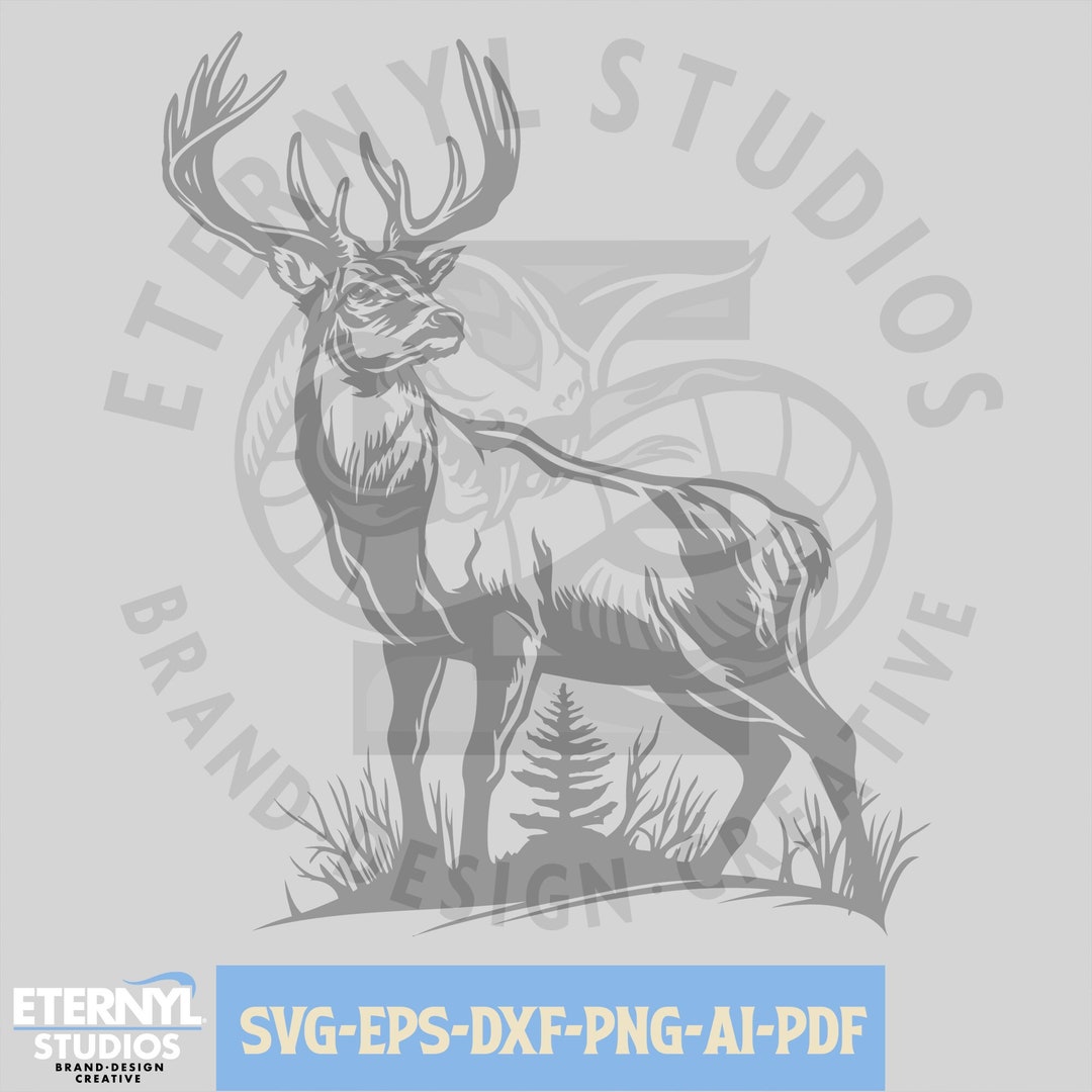Buck SVG PNG, Big Buck, Big Rack Svg, Whitetail Svg, Hunting, Premium ...