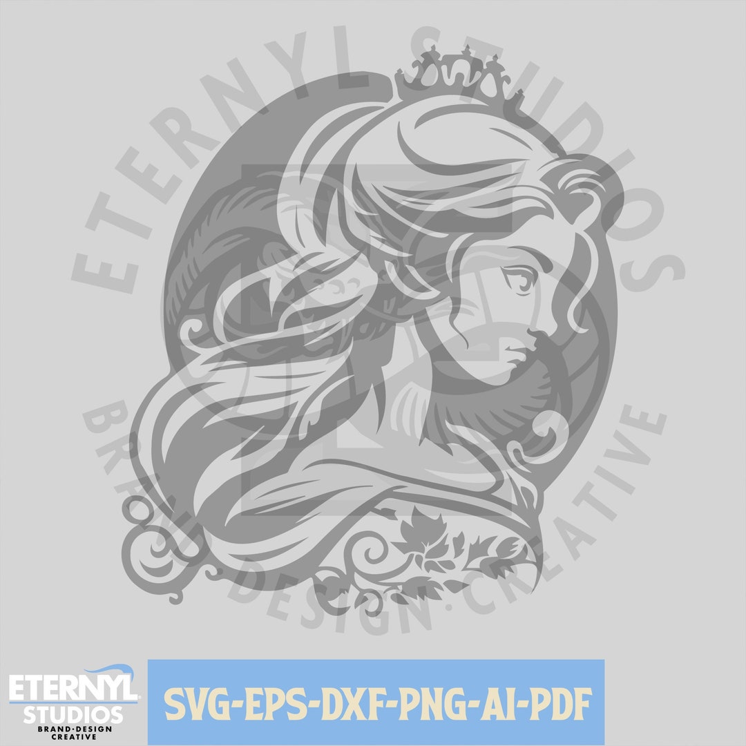 Princess Profile SVG PNG: Cartoon Clipart (digital Download) - Etsy