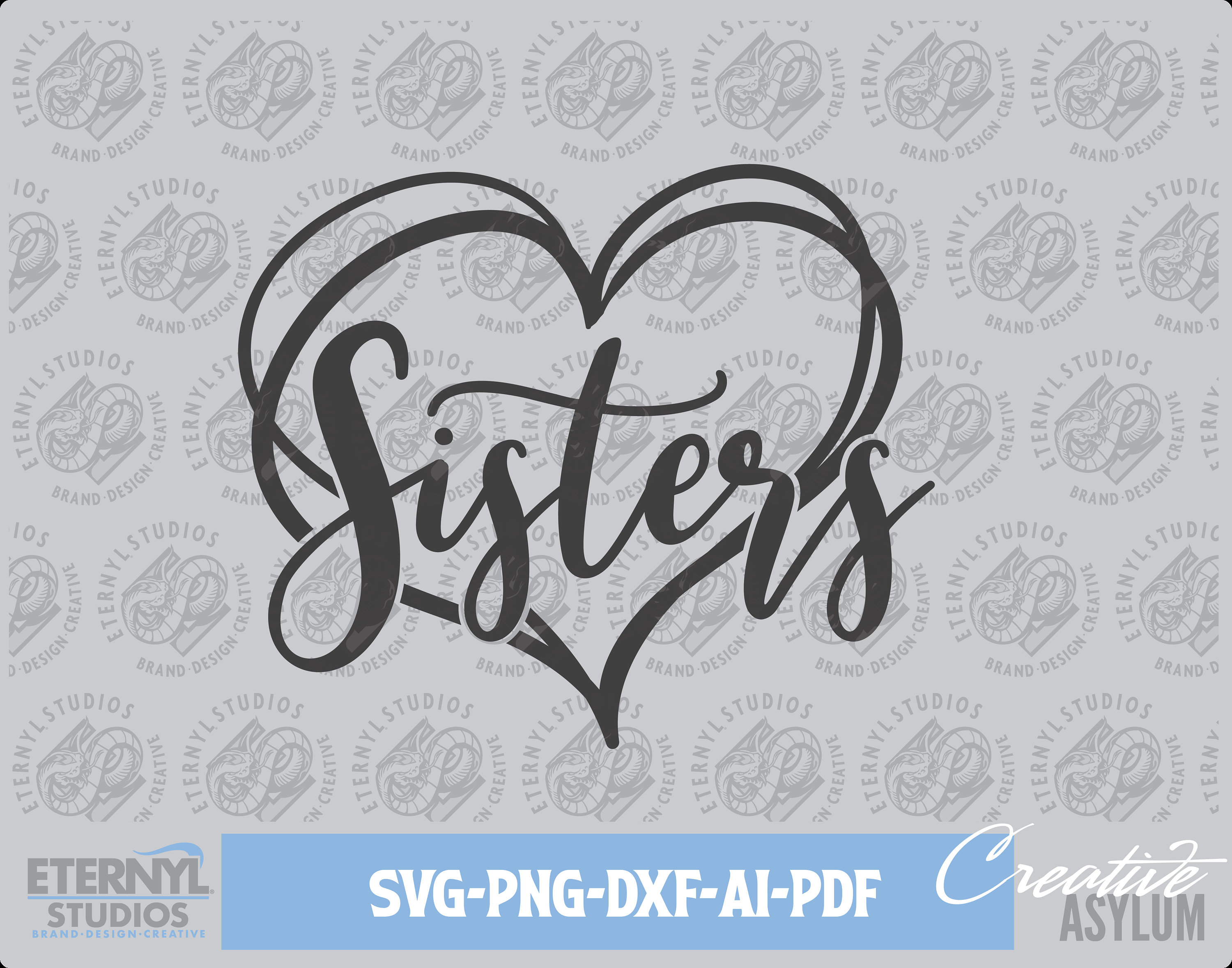 Sisters SVG PNG, Instant Digital Download, Heart, Sisters Heart ...