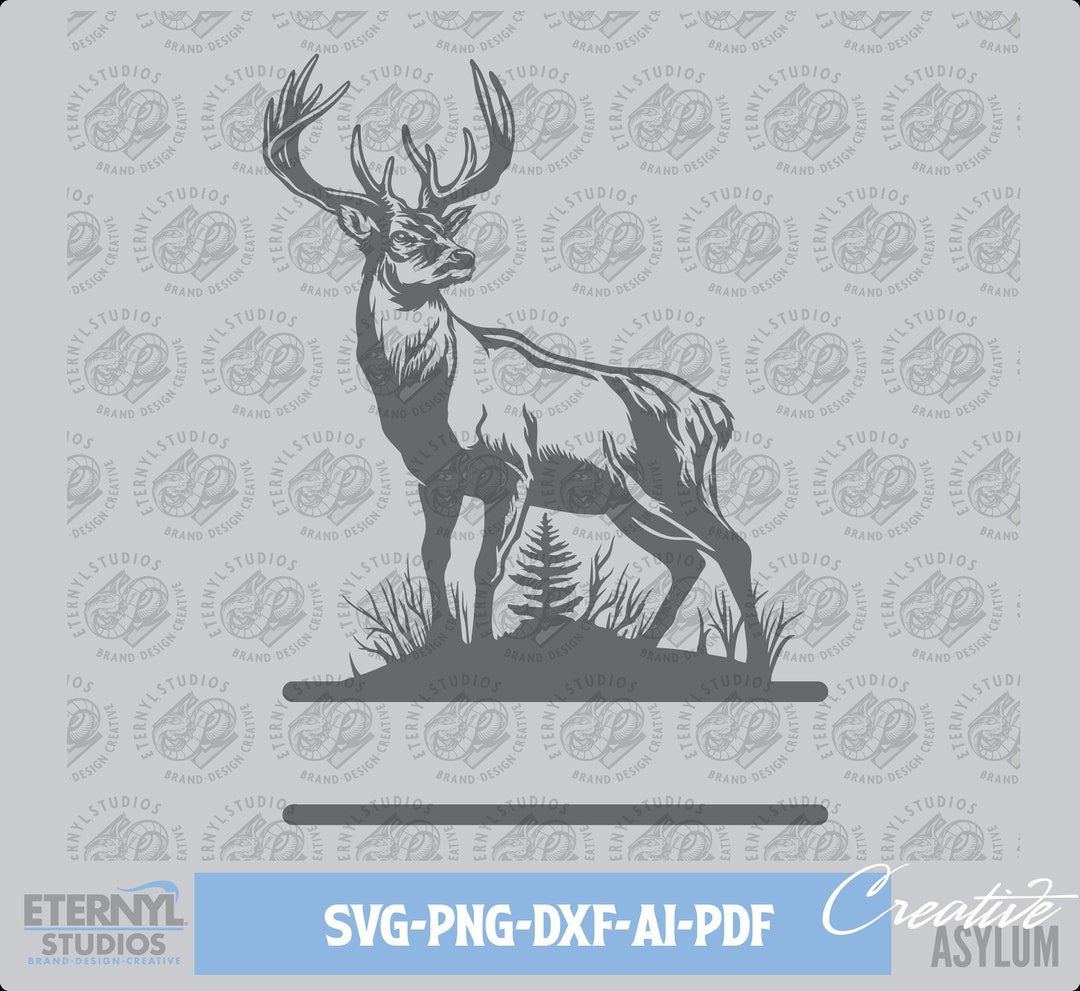 Buck Head SVG PNG, Monogram Split, Big Buck, Deer Head, Deer Hunting ...