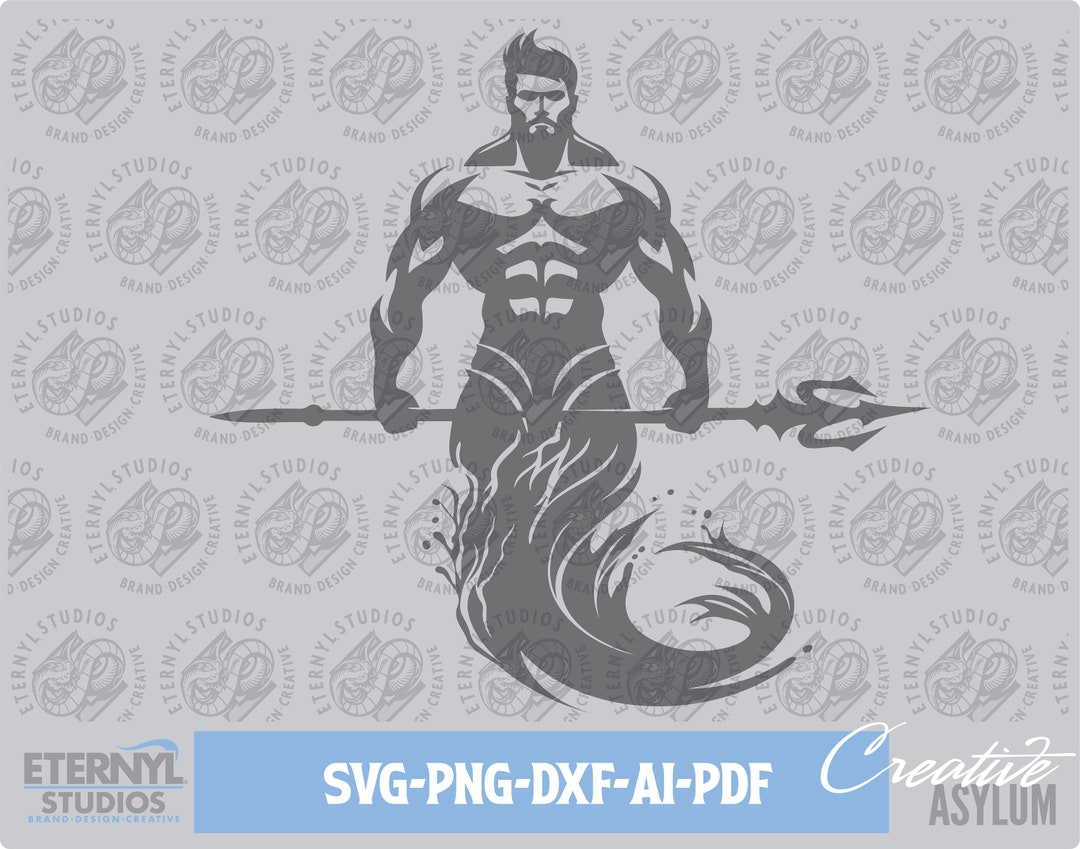 Merman SVG PNG, Atlantis SVG, Instant Download, Neptune, Triton, Merman ...