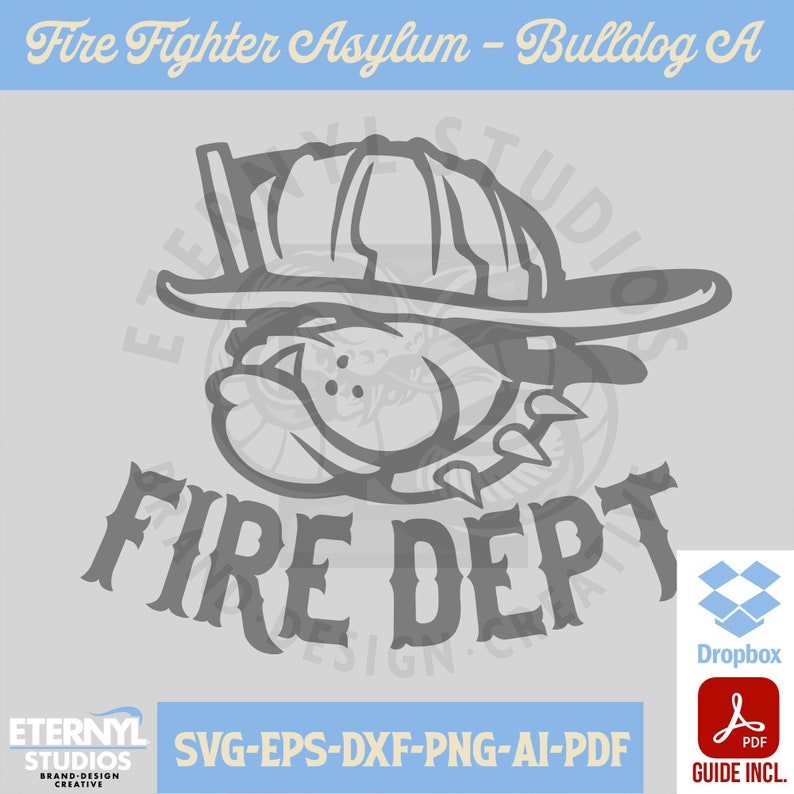 Firefighter Bulldog Mascot SVG PNG Firefighter SVG - Etsy