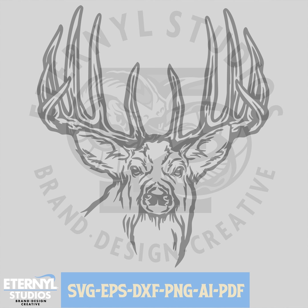 Buck SVG PNG, Big Buck, Big Rack Svg, Whitetail Svg, Hunting Svg, Deer ...
