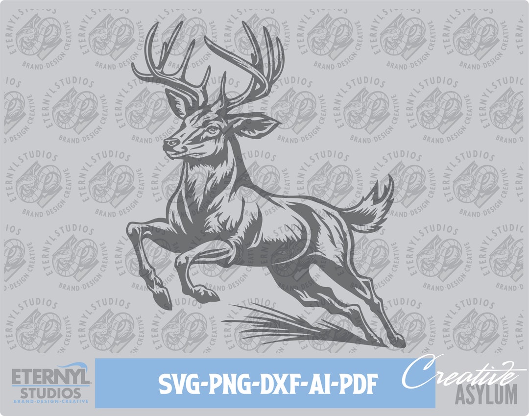 Running Buck SVG: Whitetail Deer Cut File (digital Download) - Etsy