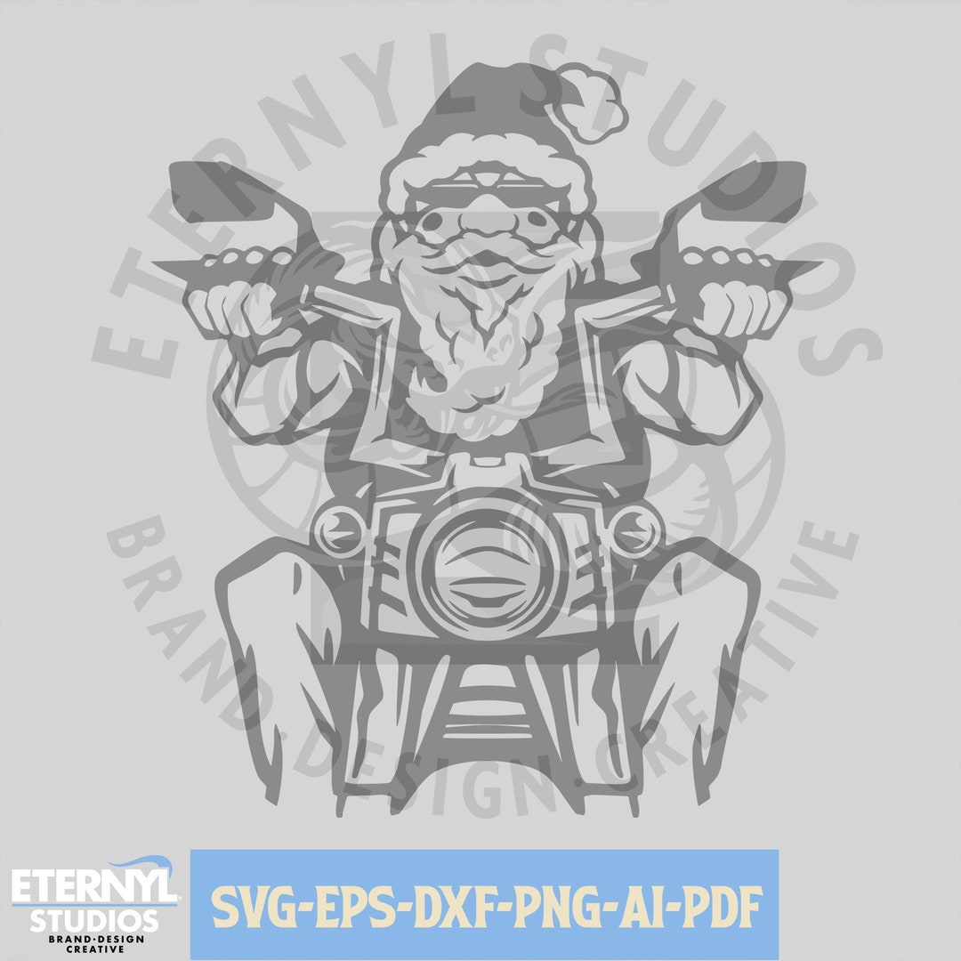 Santa Biker Svg, Biker Christmas Svg, Bad Santa Biker SVG, Santa PNG ...