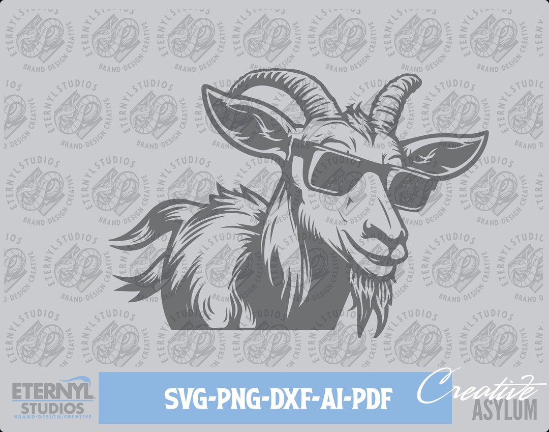 Goat SVG PNG, Happy Goat, Cool Goat, Goat Wearing Sunglasses, Farm Art ...