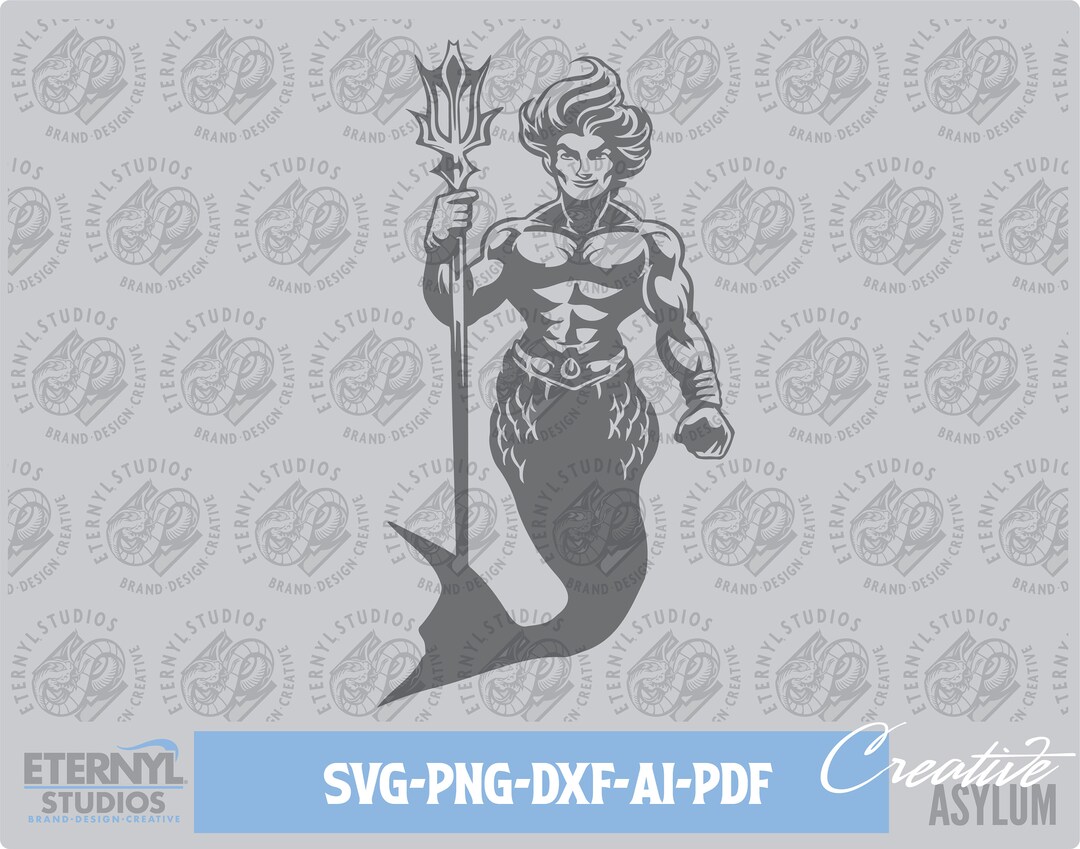 Merman Vector Art: Neptune, Triton, Merfolk SVG PNG (digital Download ...